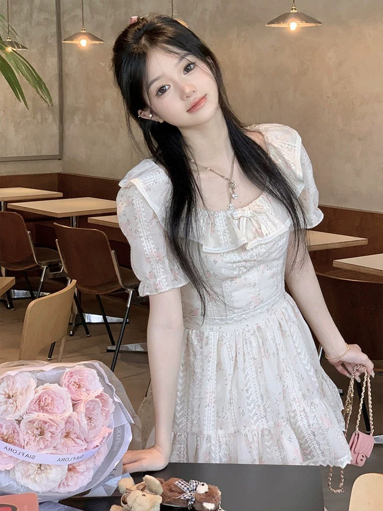 Acaine A Cai Xiao Man Xia Qu/Sweet Milk Suit Small Fresh Floral Short ...
