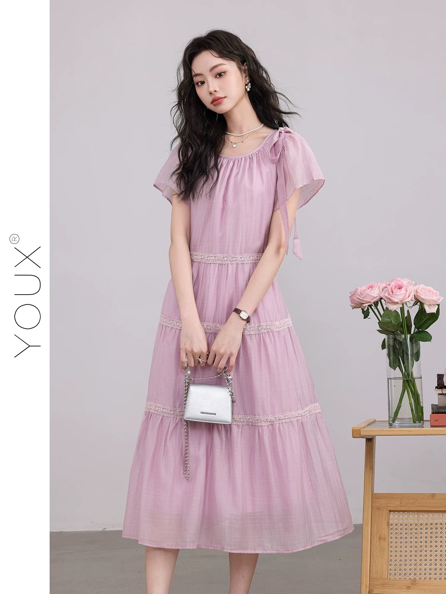 Youxiang [Cosette Rose] Unique and beautiful small skirt 2025 summer n ...
