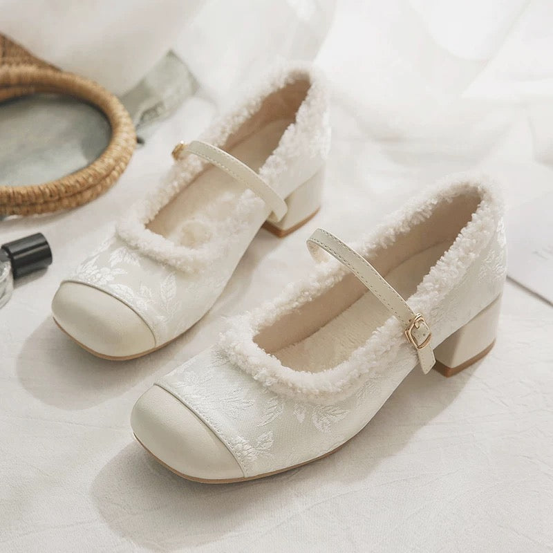 Sheepskin version ~ Chinese style cheongsam shoes Mary Jane shoes even ...
