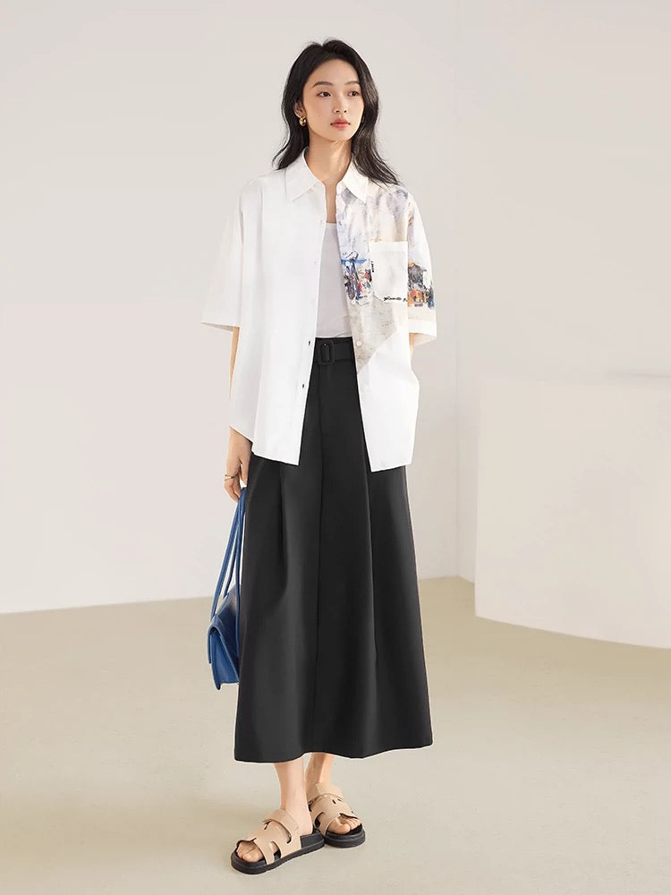 Dialogue x Kay Levine joint design sense printed short-sleeved shirt w ...