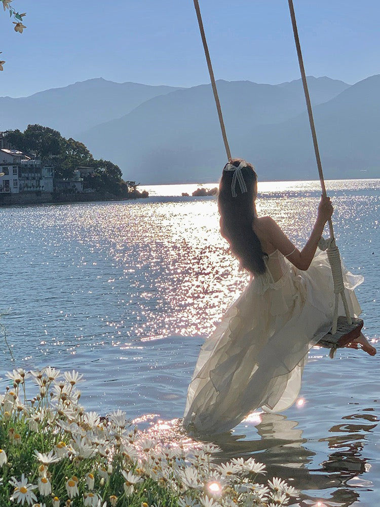 Xiaoli Xinghe Dreaming High Waist A-line Pleated Half Length Skirt + t ...